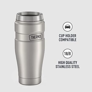 THERMOS Stainless King Vacuum-Insulated Travel Tumbler, 16 Ounce, Matte Steel