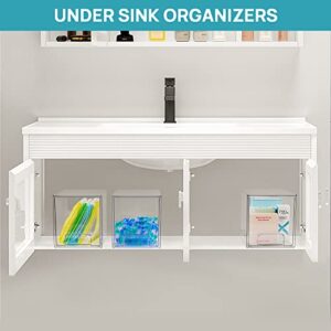 Vtopmart 4 Pack Stackable Makeup Organizer Storage Drawers, 6.6’‘ Tall Acrylic Bathroom Organizers，Clear Plastic Storage Bins For Vanity, Undersink, Kitchen Cabinets, Pantry Organization and Storage