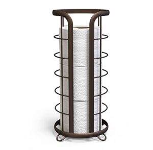 brookstone, bronze toilet paper holder, freestanding bathroom tissue organizer, minimalistic storage solution, modern & stylish design [holds mega rolls]