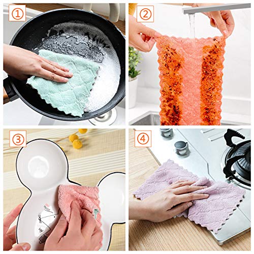 Microfiber Cleaning Cloth, Kitchen Towels, Double-Sided Microfiber Towel Lint Free Highly Absorbent Multi-Purpose Dust and Dirty Cleaning Supplies for Kitchen Car Cleaning. Pack of 12