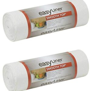 Duck 855145 Smooth Top EasyLiner Non-Adhesive Shelf and Drawer Liner 12-Inch x 20-Foot, White, 2 Rolls