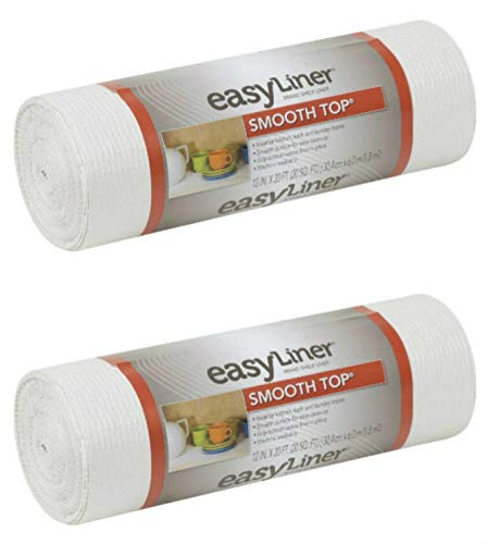 Duck 855145 Smooth Top EasyLiner Non-Adhesive Shelf and Drawer Liner 12-Inch x 20-Foot, White, 2 Rolls