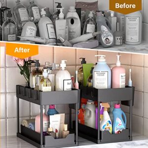 YOYODEES Under-Sink Organizers 2-Tier Kitchen Bathroom Storage Rack Cabinet Storage Organization Double Shelf Drawer Pull-out Organizers