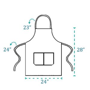 NOBONDO 12 Pack Bib Apron - Unisex Black Apron Bulk with 2 Roomy Pockets Machine Washable for Kitchen Crafting BBQ Drawing