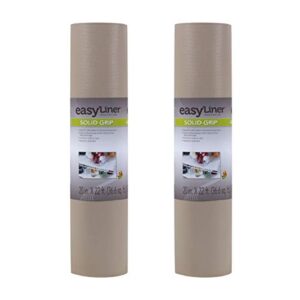 duck solid grip easyliner shelf liner, 20 in x 22 ft, taupe, 2 rolls