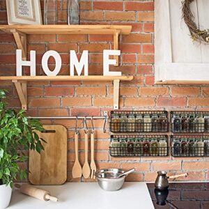 ZICOTO Farmhouse Style Hanging Spice Racks For Wall Mount - Easy To Install Set of 4 Space Saving Racks - The Ideal Seasoning Organizer For Your Kitchen