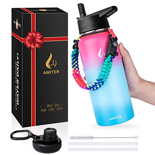 AMITER 32oz Insulated Water Bottle, Gifts for Women, Mom, Men, Dad, Teen Girls, Friends, Coworkers, Husband, Wife, Boyfriend, Sister, Aunt