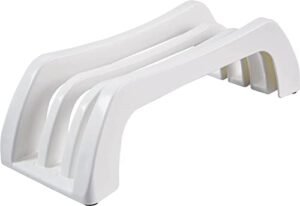 carrotez index plastic cutting board holder, cutting board organizer stand holder, cutting board organizer rack storage, baking sheet, bakeware, cookie sheet organizer 0.6 inch width slots – white