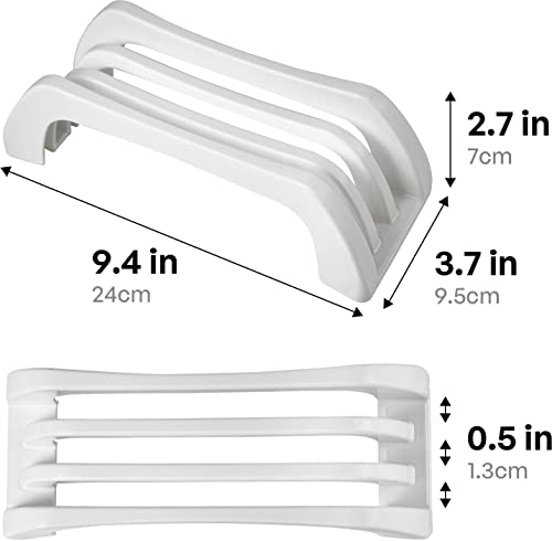 carrotez Index Plastic Cutting Board Holder, Cutting Board Organizer Stand Holder, Cutting Board Organizer Rack Storage, Baking Sheet, Bakeware, Cookie Sheet Organizer 0.6 Inch Width Slots - White