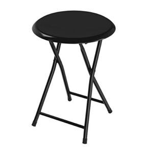 lavish home 18-inch folding bar heavy-duty padded portable stool with 300-pound capacity for dorm, recreation game room, black