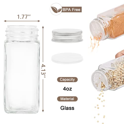 zunmial 24 Pcs Spice Jars with label and organizer,Spice Drawer Organizer with Spice Jars,Spice Rack Organizer for Drawer,Spice Drawer Organizer with Jars and Labels,Seasoning Organizer