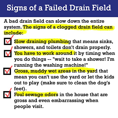 Drain Field Cleaner by Dr. Pooper - Clears Septic System Leach & Drain Field of Clogs & Sludge in 7 to 10 Days - Eliminates Odors & Septic Waste - Keeps Total System Clean, Easy Flush, Fast Dissolving Tablets - Safe for All Systems