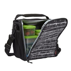 rubbermaid lunchblox lunch bag, medium, black etch