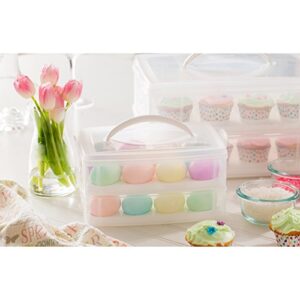 Snapware Snap 'N Stack Portable Storage Carrier with Lid for Eggs, BPA-Free Egg Holders, Dessert Carrier with Stackable Trays, Microwave, Freezer and Dishwasher Safe