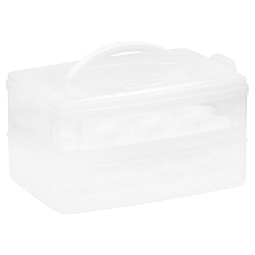 Snapware Snap 'N Stack Portable Storage Carrier with Lid for Eggs, BPA-Free Egg Holders, Dessert Carrier with Stackable Trays, Microwave, Freezer and Dishwasher Safe