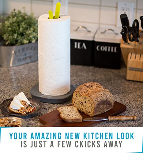 Comfify “Sprout” Decorative Paper Towel Holder or Toilet Paper Holder Vertical Countertop Paper Towel Stand or Toilet Roll Stand - Sturdy No-Slip Base - 11.75” x 6”