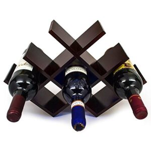 sorbus® wine rack butterfly – stores 8 bottles of wine – sleek and chic looking – minimal assembly required (brown)