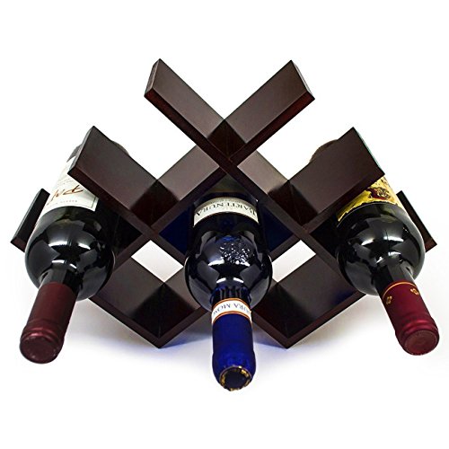 Sorbus® Wine Rack Butterfly - Stores 8 Bottles of Wine - Sleek and Chic Looking - Minimal Assembly Required (Brown)