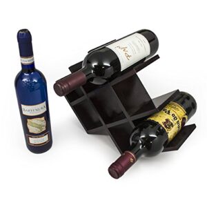 Sorbus® Wine Rack Butterfly - Stores 8 Bottles of Wine - Sleek and Chic Looking - Minimal Assembly Required (Brown)