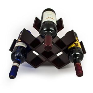 Sorbus® Wine Rack Butterfly - Stores 8 Bottles of Wine - Sleek and Chic Looking - Minimal Assembly Required (Brown)