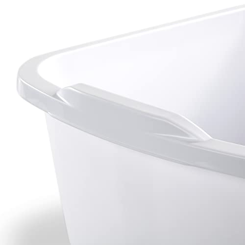 Sterilite 648806 18 Quart Dishpan, White - Pack of 6