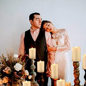 ANGELLOONG Flickering Flameless Candles, Most Realistic LED Candles with Remote and Timer, Set of 3 Battery Operated Candles for Valentines Home Wedding Birthday Decoration