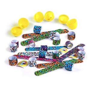 100-Pcs Easter Eggs with Toys Inside I Prefilled Easter Eggs Includes Slap Bracelets, Sticky Hands, Light Up Rings & More I Plastic Easter Egg Fillers for Your Easter Egg Hunt Bulk Easter Party Favors