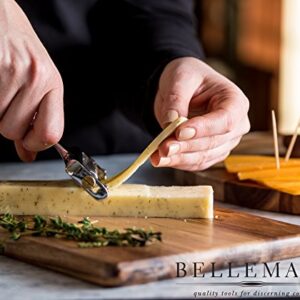 Bellemain Stainless Steel Wire Cheese Slicer - Hand Held Cheese Cutter for Cheddar, Gruyere, Raclette, Mozzarella Cheese Block, Adjustable Cheese Shaver, Thick & Thin Slicer, Cheese Curler (Silver)