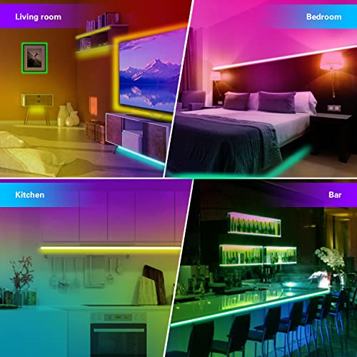 FONEWE 50ft Led Lights for Bedroom Led Strip Lights Led Light Strip with App Led Lights for Home Decoration