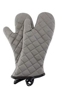 oven mitts 1 pair of quilted terry cloth cotton lining,extra long professional heat resistant kitchen oven gloves,16 inch