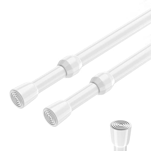 AIZESI 2pcs Spring Tension Rods Adjustable 26 to 39 inch Tension Curtain Rod Small Tension Rod No Drilling Expandable Spring Loaded Curtain Tension Rod,Suitable for Doors and Windows 28 to 36 inch