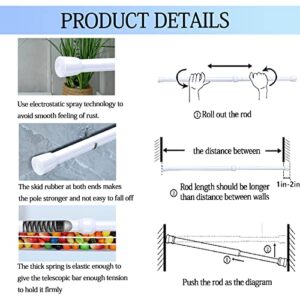 AIZESI 2pcs Spring Tension Rods Adjustable 26 to 39 inch Tension Curtain Rod Small Tension Rod No Drilling Expandable Spring Loaded Curtain Tension Rod,Suitable for Doors and Windows 28 to 36 inch