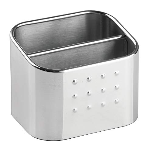 iDesign Forma Polished Stainless Steel Sink Organizer Set with Sponge and Scrubby - 3.1" x 4" x 3.1"