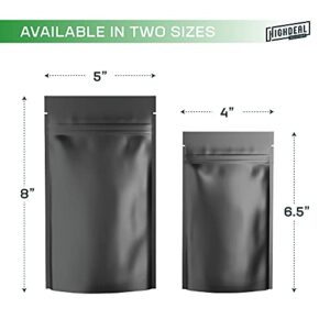 100 Pack 6.5x4" Black Mylar Bags for Food Storage & Dried Herbs - Mylar Bag for Edible Packaging - Multi-Usage Smell Proof Mylar Bags - Resealable Smell Proof Bags - Heat Sealable Bags