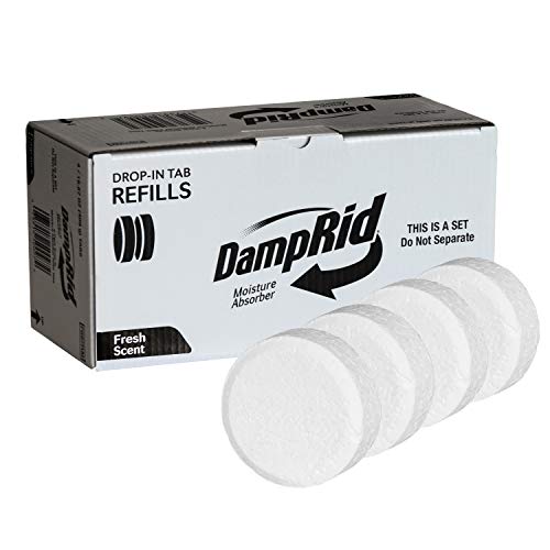 DampRid Fresh Scent Drop 4 Pack-15.8 Oz. Refill Tabs-Moisture Absorber, White