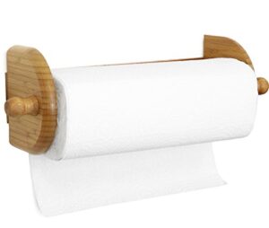 greenco wall mount paper towel holder, made with premium bamboo wood, fits of paper towels, space saver for kitchens & bathrooms