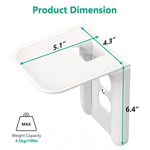 WALI Outlet Shelf Wall Holder, Standard Vertical Duplex Decorative Outlet Space Saving for Smart Home Speakers Anything up to 10lbs, Easy Install with in a Minute (OLS001-W), 1 Pack, White