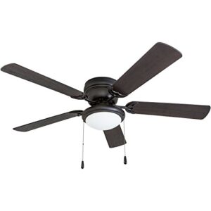 portage bay 50251 hugger 52″ matte black west hill ceiling fan with bowl light kit