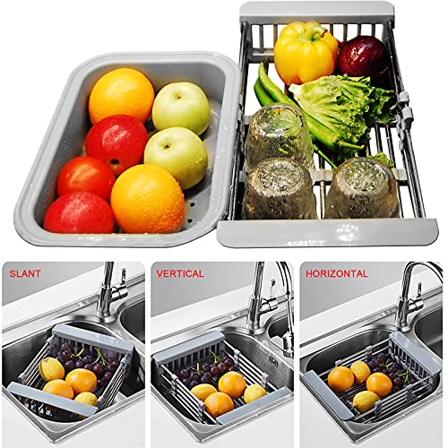 nathnalt Sink Dish Drying Rack. Sink Dish Drying Rack for Vegetables and Fruits. Suitable for 12.6"to 17.5" Square Sinks Upper.