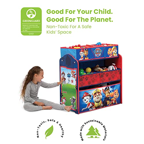 Delta Children 6 Bin Design and Store Toy Organizer - Greenguard Gold Certified, Nick Jr. PAW Patrol