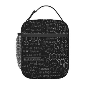 Insulated Lunch Bag For Women Men Abstract Science Chemistry Lunch Box Portable Insulation Tote Bag Leakproof Lunch Cooler for School Work Office Picnic Beach Soft Freezable