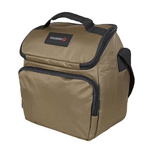 WOLVERINE 12 Can Lunch Cooler - Dual Compartments, Durable Nailhead Nylon, Padded Straps and Mesh Back for Comfortable Transport