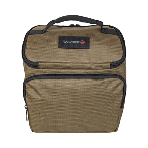 WOLVERINE 12 Can Lunch Cooler - Dual Compartments, Durable Nailhead Nylon, Padded Straps and Mesh Back for Comfortable Transport