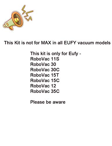 Replacement Parts Compatible with Eufy RoboVac 11S, RoboVac 30, RoboVac 30C, RoboVac 15C,RoboVac 12, RoboVac 35C Accessory Robotic Vacuum Cleaner Filters, Side Brushes,Rolling Brushes