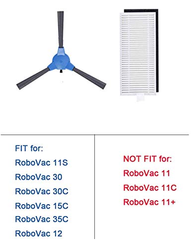 Replacement Parts Compatible with Eufy RoboVac 11S, RoboVac 30, RoboVac 30C, RoboVac 15C,RoboVac 12, RoboVac 35C Accessory Robotic Vacuum Cleaner Filters, Side Brushes,Rolling Brushes