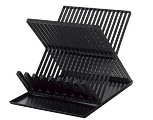 yamazaki home 2608 dish drainer-drying rack for kitchen counters, one size, black