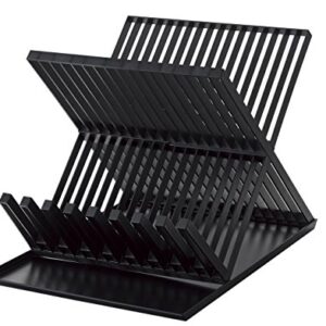 YAMAZAKI home 2608 Dish Drainer-Drying Rack for Kitchen Counters, One Size, Black