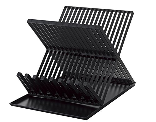 YAMAZAKI home 2608 Dish Drainer-Drying Rack for Kitchen Counters, One Size, Black