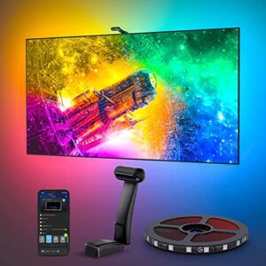 govee envisual tv led backlight t2 with dual cameras, 11.8ft rgbic wi-fi led strip lights for 55-65 inch tvs, double strip light beads, adapts to ultra-thin tvs, smart app control, music sync, h605c