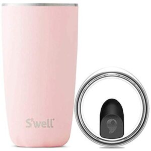 s’well tainless steel tumbler-18 fl oz-pink topaz-triple-layered vacuum insulated containers keeps drinks cold for 17 hours and hot for 4-with no condensation-bpa free water bottle, 18 oz